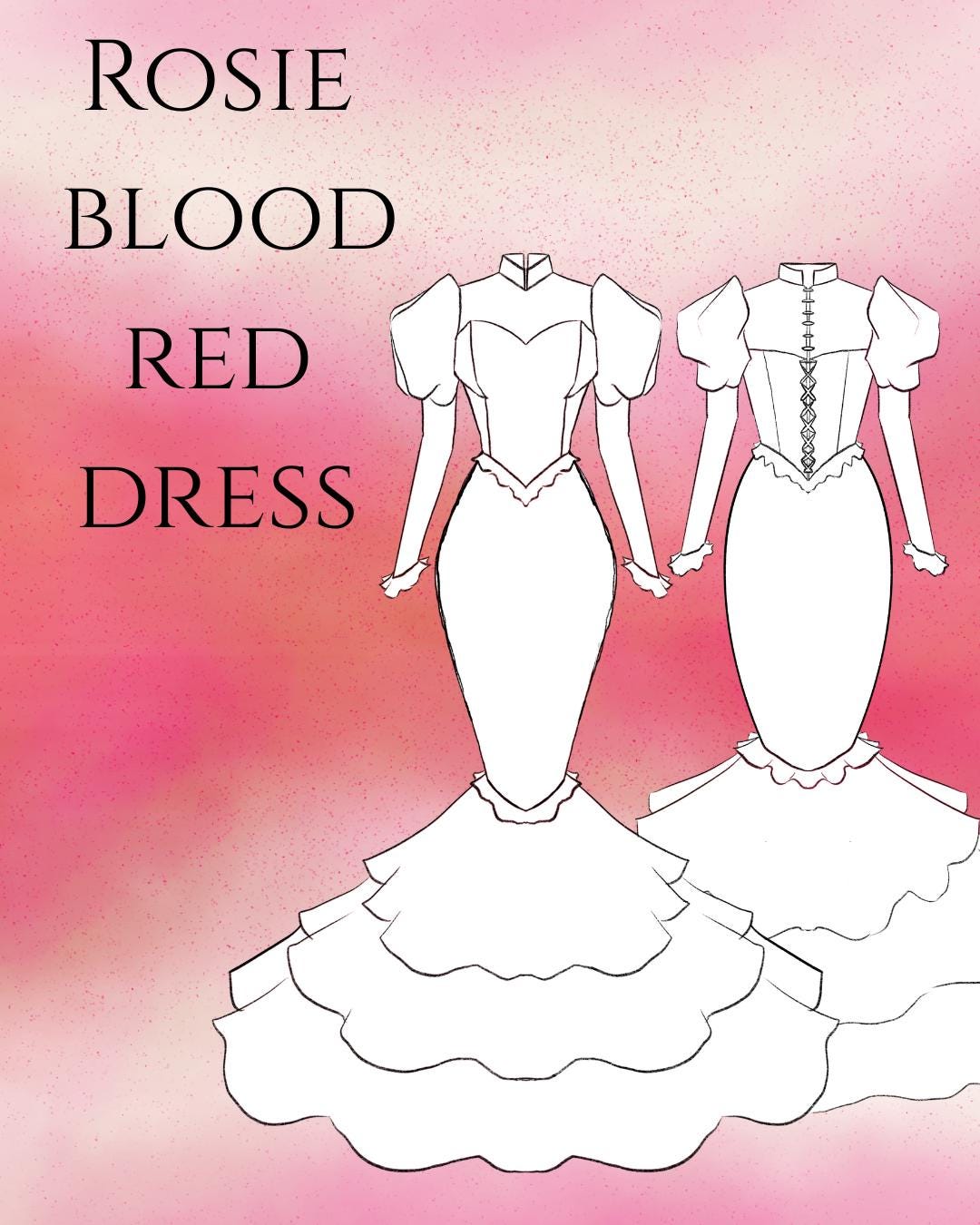 Rosie Blood Red Dress Pattern - Etsy