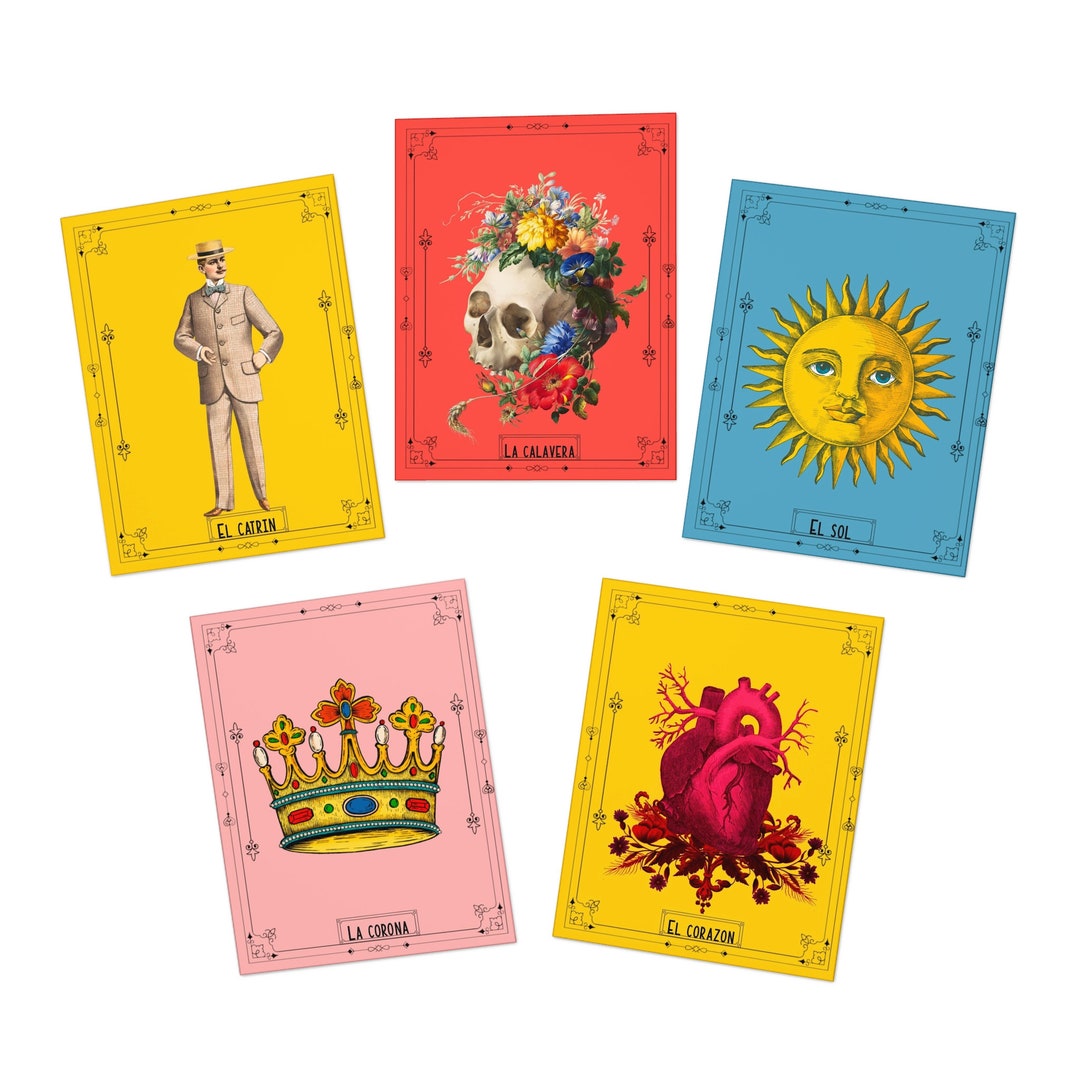 Loteria multi-design Greeting Cards 5-pack, Mexican Culture, Folk Art ...