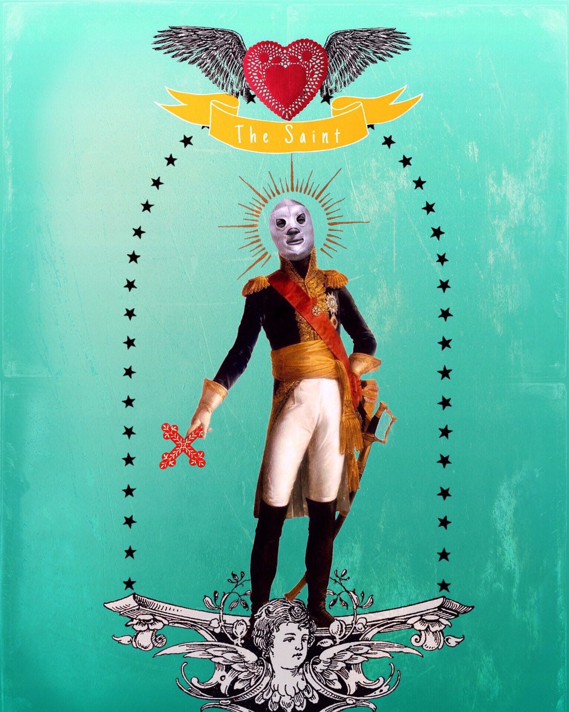 El Santo Mexican Wrestler -surreal Digital Collage- Pop Art - Etsy