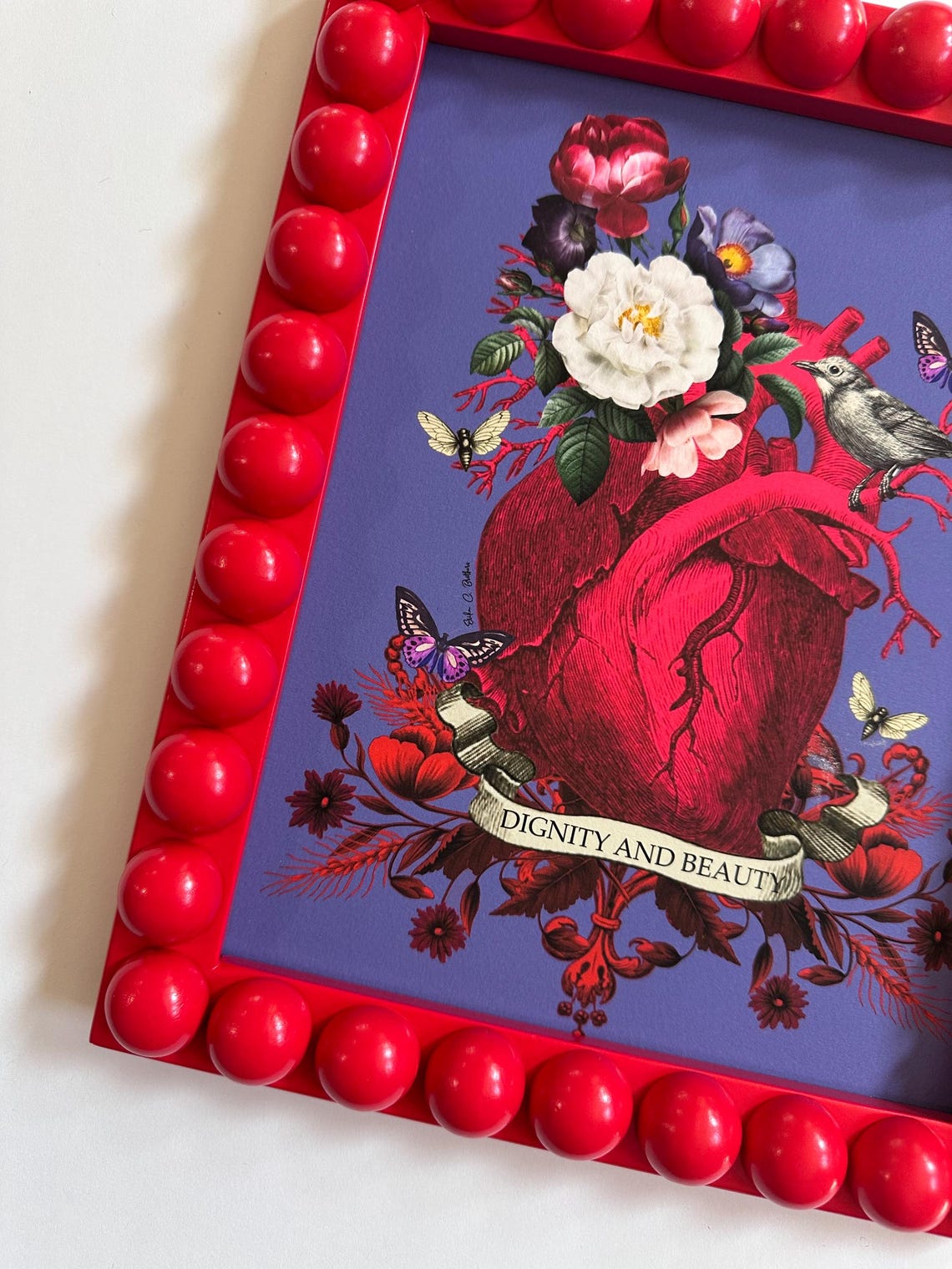 Red Bobbin Bead Frame: Rustic Painted Wood Art Decor (8x10) - Etsy