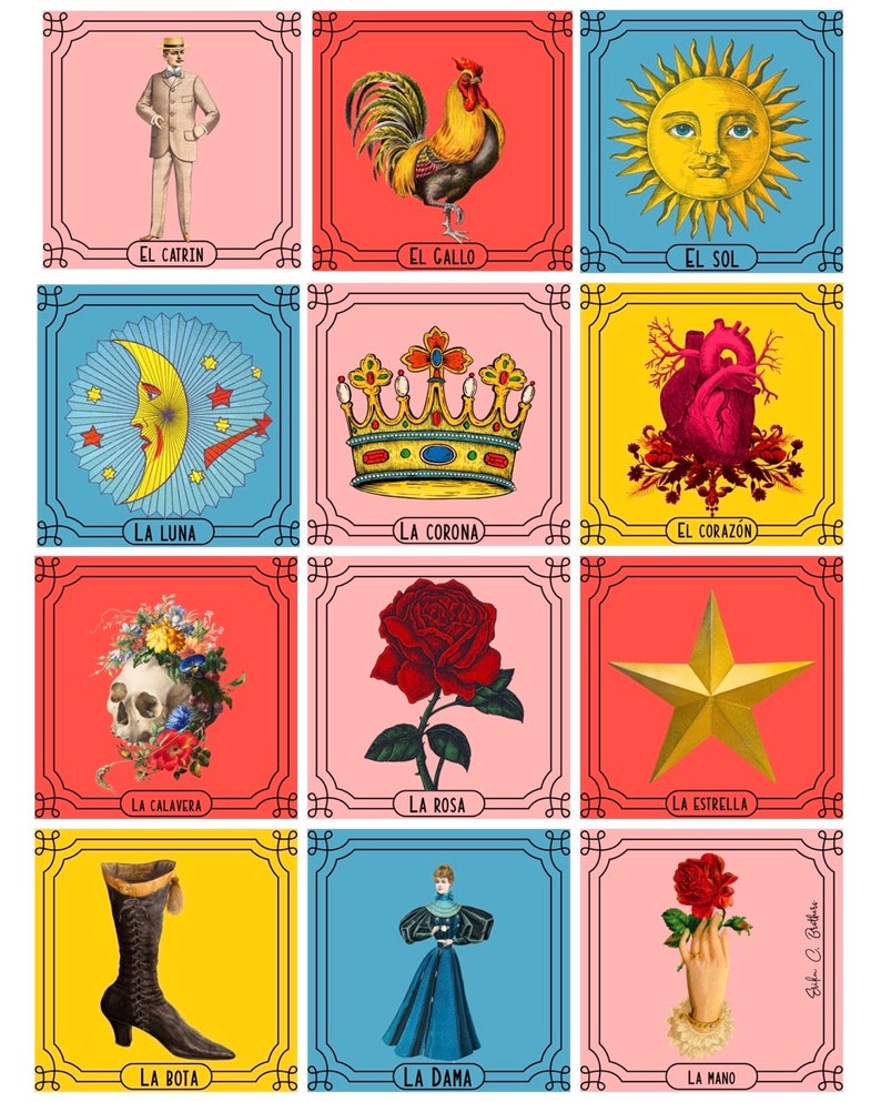 Loteria, Digital Art, Wall Decorations, Mexican Culture, Mexican Bingo ...