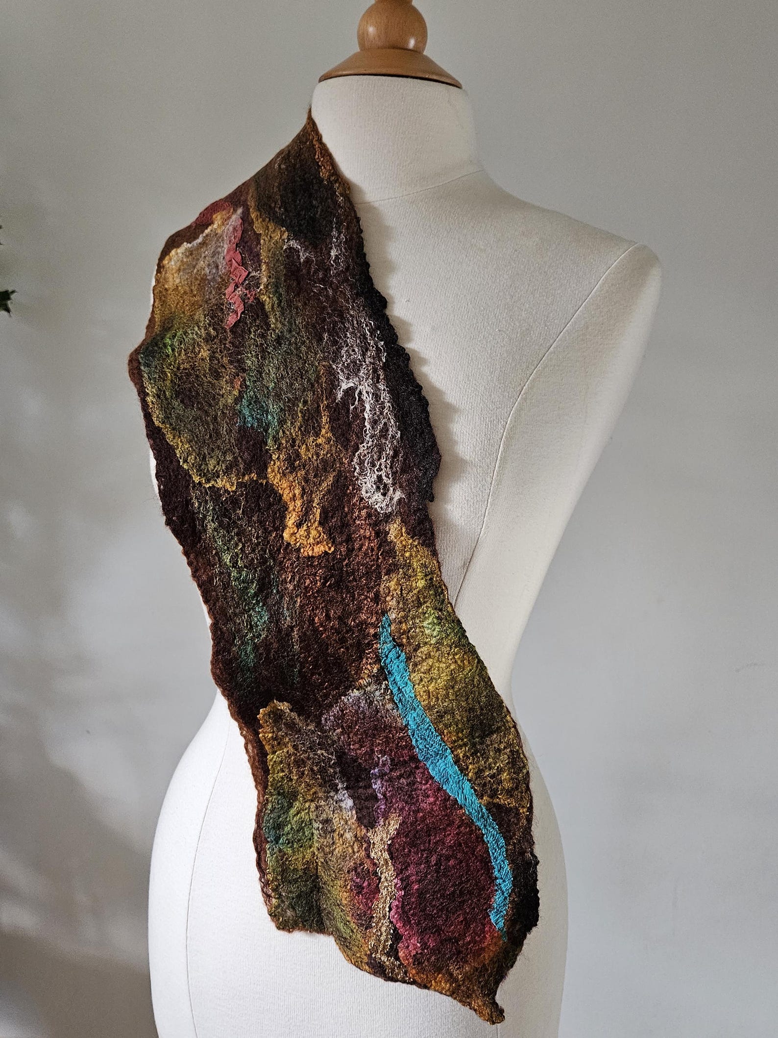 Hand Felted Merino Wool Nuno Scarf: Wearable Art Fashion Accessory - Etsy