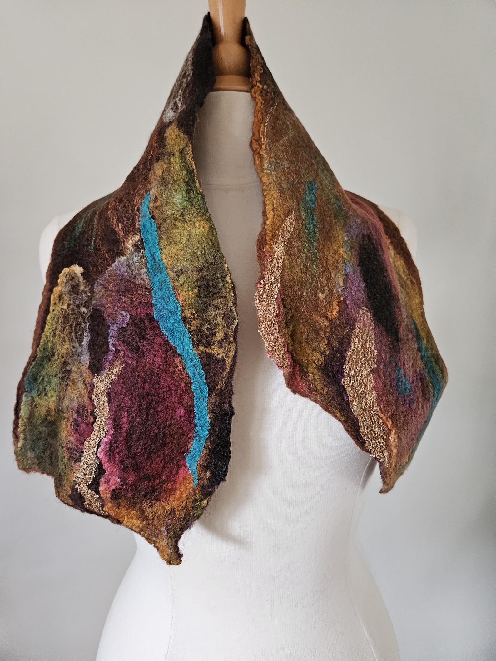 Hand Felted Merino Wool Nuno Scarf: Wearable Art Fashion Accessory - Etsy