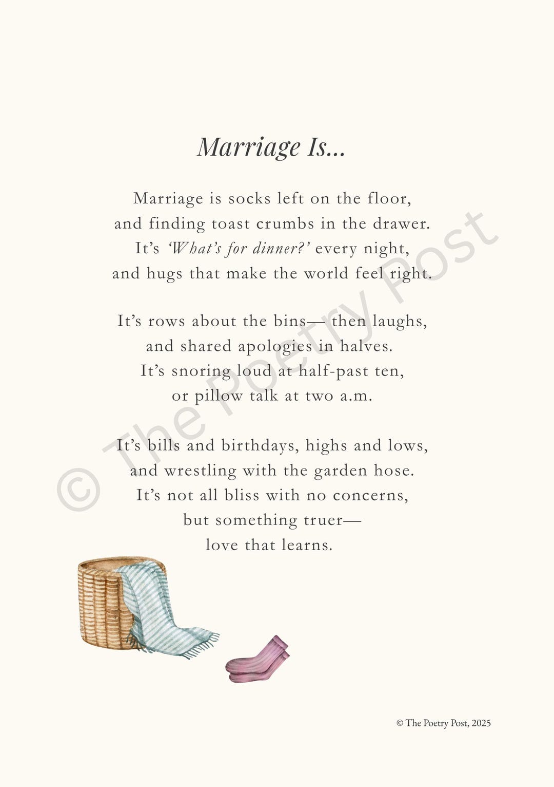 Marriage Poem - A5 Digital Download | Printable Poem for Weddings ...