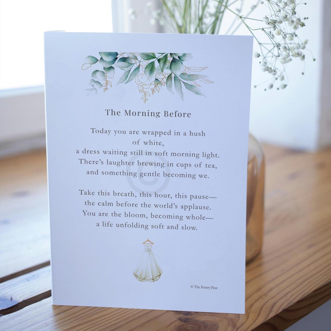 Bride to Be Poem | A4 Digital Poem | Bride Morning Poem | Wedding Day ...