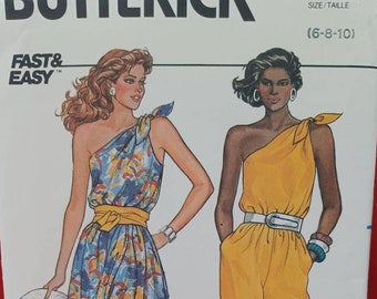 One Shoulder Dress Pattern - Etsy