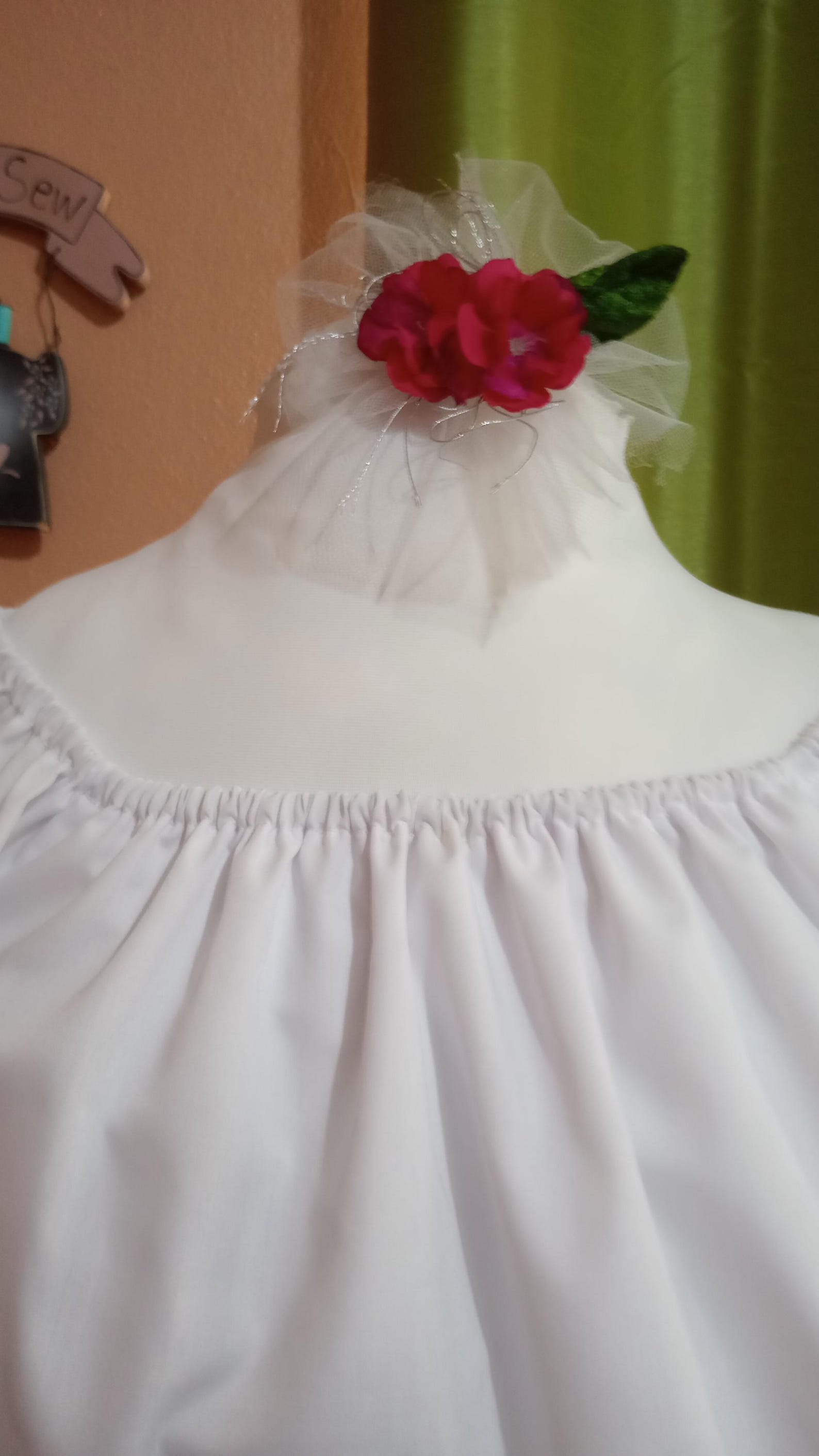 Plena, Bomba or Jibara Outfit. White Blouse, With Lace, Skirt, Waist ...