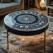 Handmade Blue Bone Inlay Coffee Table, Floral Mandala, Gold Legs - Etsy