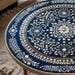 Round Blue Bone Inlay Coffee Table, Handmade Home Decor Floral Inlay ...
