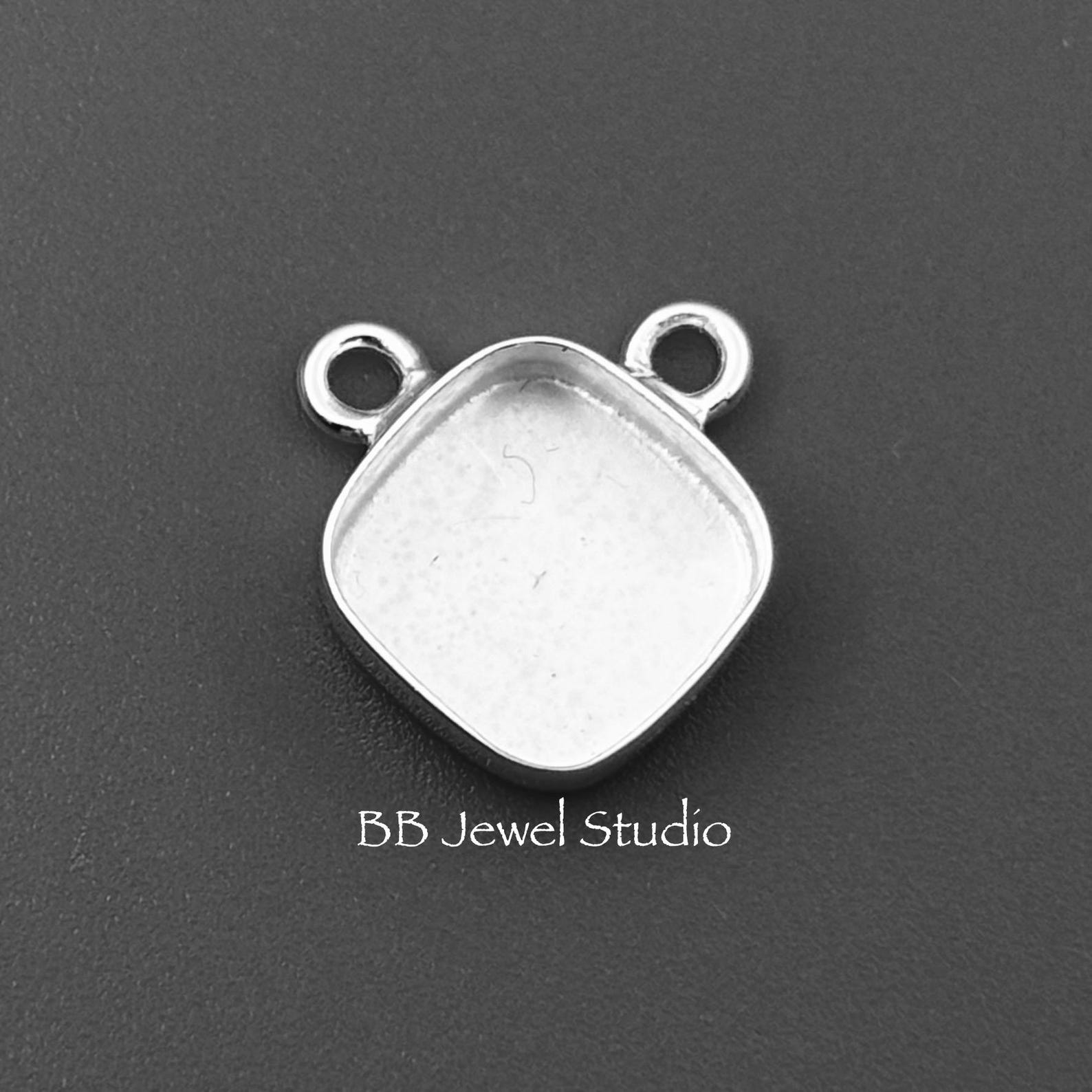 Cushion 925 Sterling Silver Bezel Setting: Cabochon, Resin & Breastmilk ...