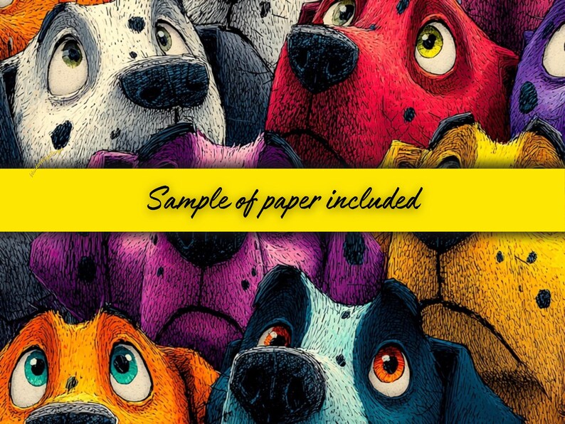 Colorful Dalmatians Digital Paper Pack, 14 Scrapbook Papers, 12x12 ...