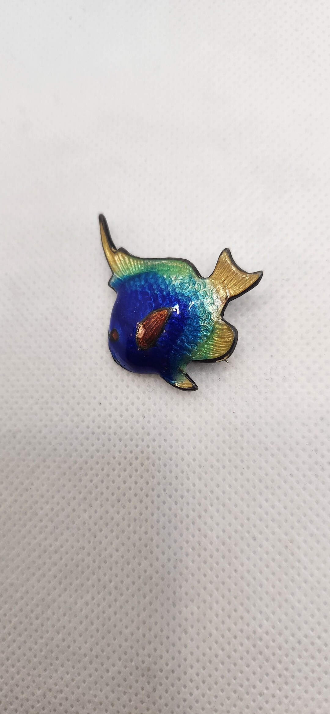 Sterling Enemel Angel Fish Pin Signed Vintage - Etsy