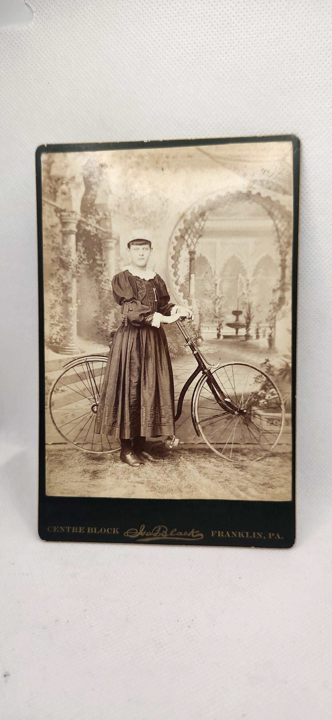 Rare Antique Cabinet Card Photo of Woman With Bicycle HARD TO FIND - Etsy