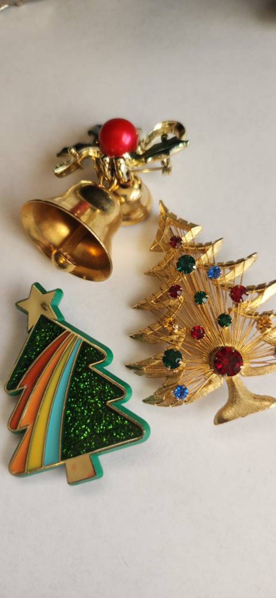 3 Vintage and Retro Christmas Pins Costume Jewelry Fun and Funky - Etsy