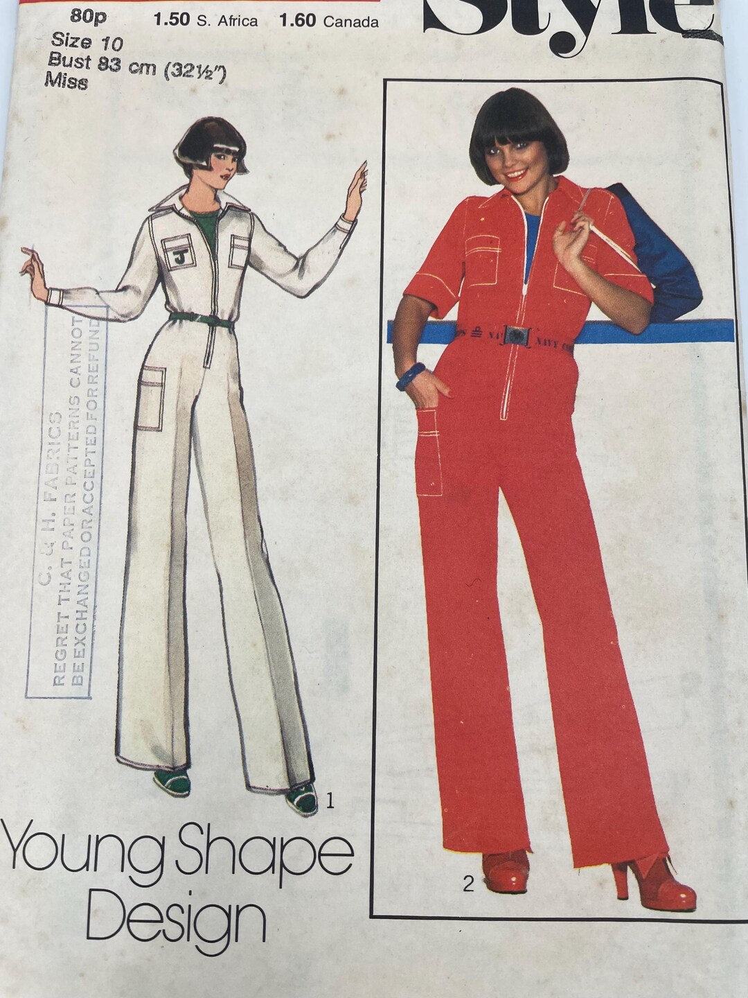 Style 3806 Easy Sewing Pattern Bust 32 1/2 Inches 1970s Sewing Pattern ...