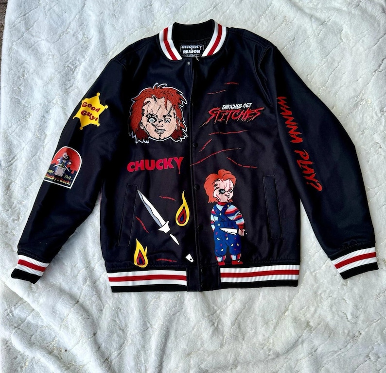 Chucky Varsity Jacket – Horror-inspired Wool Blend Bomber - Etsy
