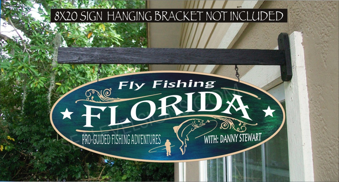 Trout Fishing River Fly Fishing Fisherman Sign Waterproof, Weatherproof ...