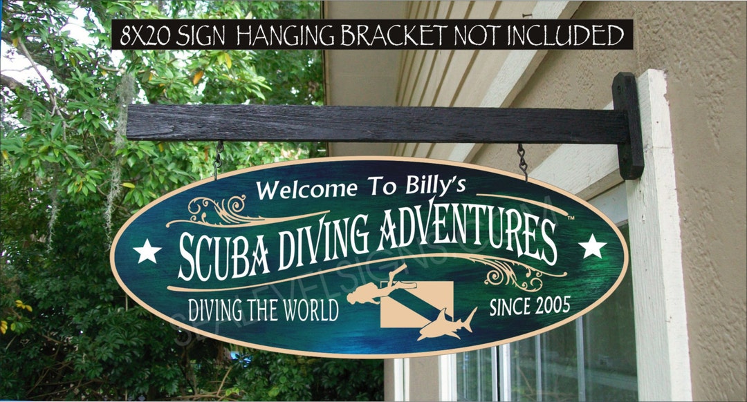 Scuba Diving Gift Diver Art Shark Flag Diver Gift Sign - Etsy