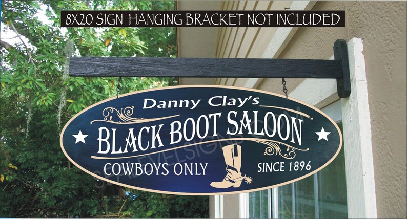 Western Sign Black Boot Saloon Cowboy Gift Cowboy Decor - Etsy