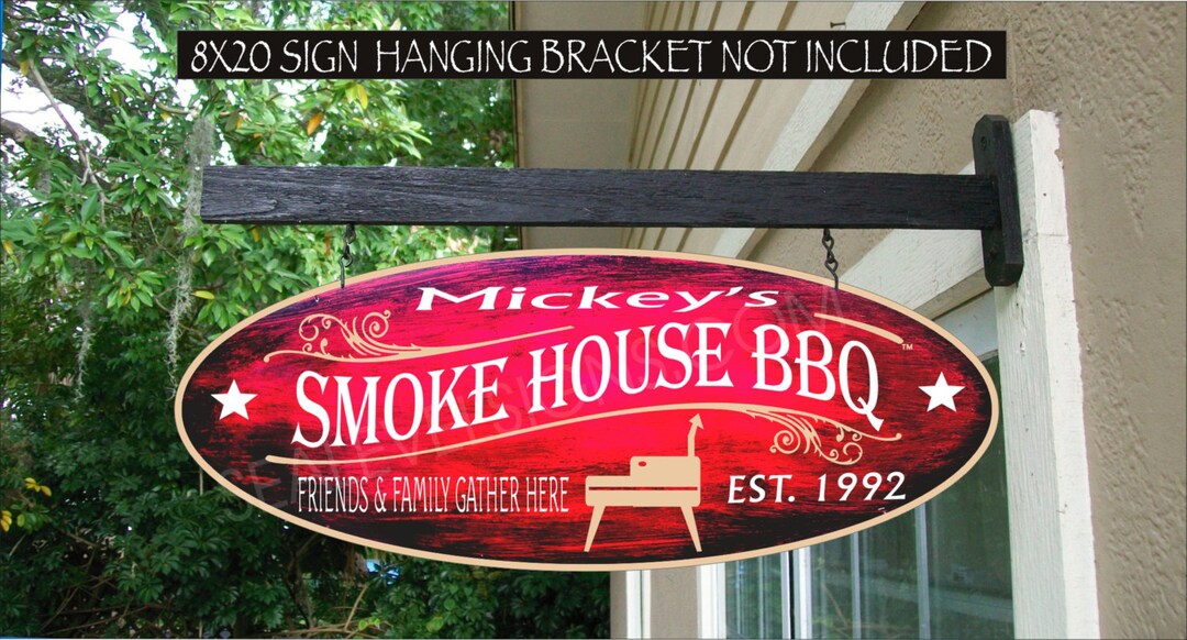 BBQ Sign, BBQ Smoker Gifts, Custom BBQ Decor, Smoker Grill, Custom ...