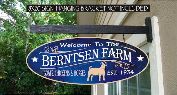 Boer Goat Art Goat Sign Farm Gifts Farm House Family Name | Etsy