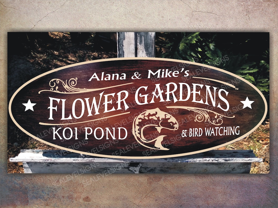 Koi Pond, Fish Pond, Fish Wall Decor, Backyard Garden, Family Name ...