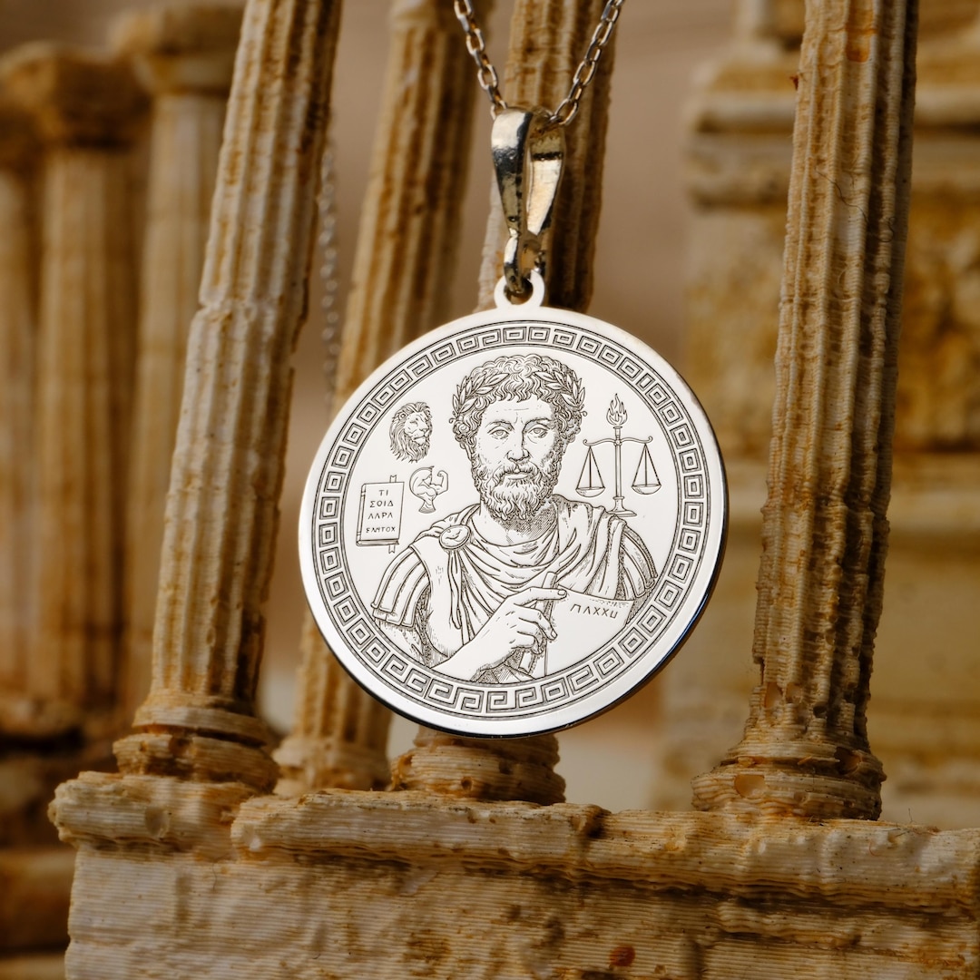 Marcus Aurelius Medallion Stoic Wisdom Necklace Gift for Him and Her - Etsy
