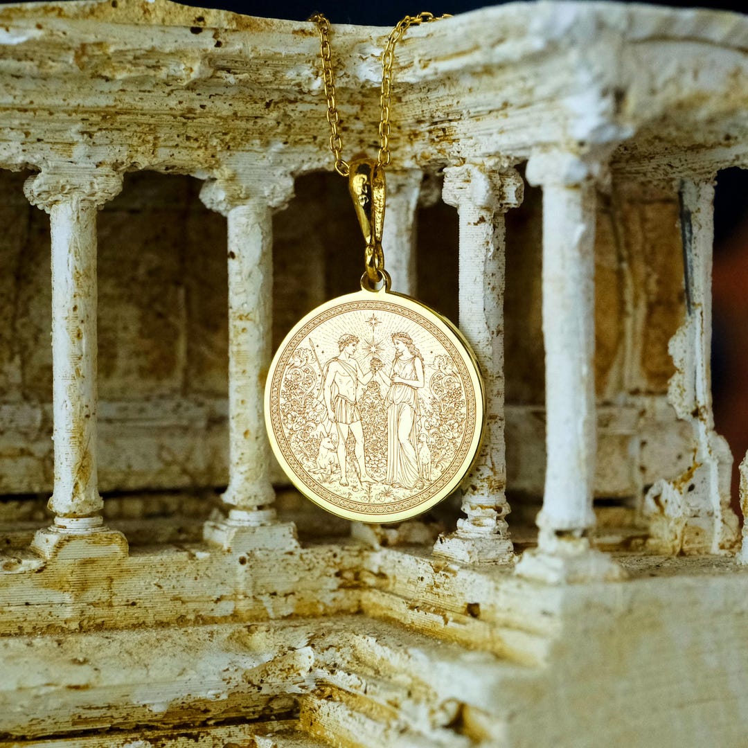 Adonis and Aphrodite Pendant Greek Mythology Necklace, Love & Beauty ...
