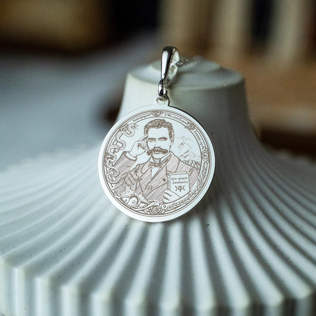 Nietzsche Medallion Necklace Snake Wisdom Philosophy Pendant Gift for ...