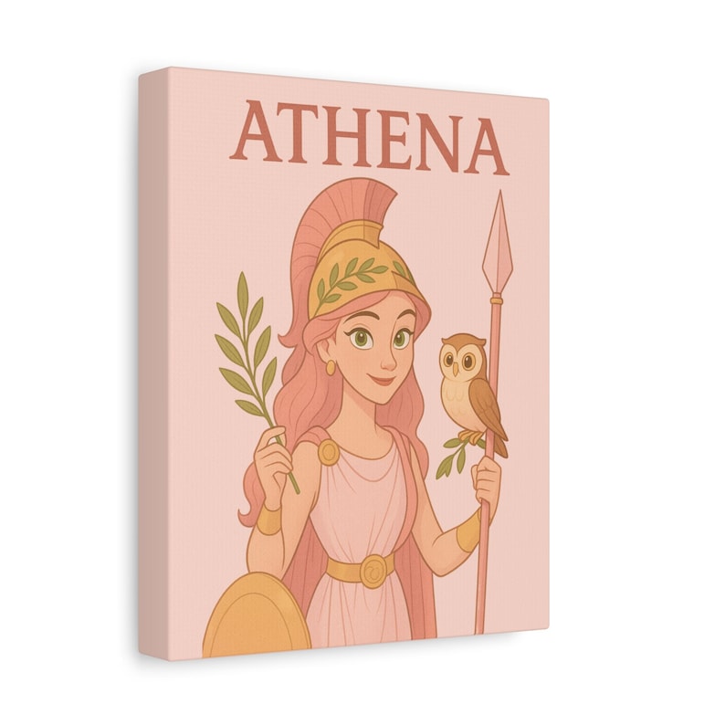 Athena Goddess Poster – Animation Style Greek Mythology Wall Art ...