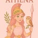 Athena Goddess Poster – Animation Style Greek Mythology Wall Art ...