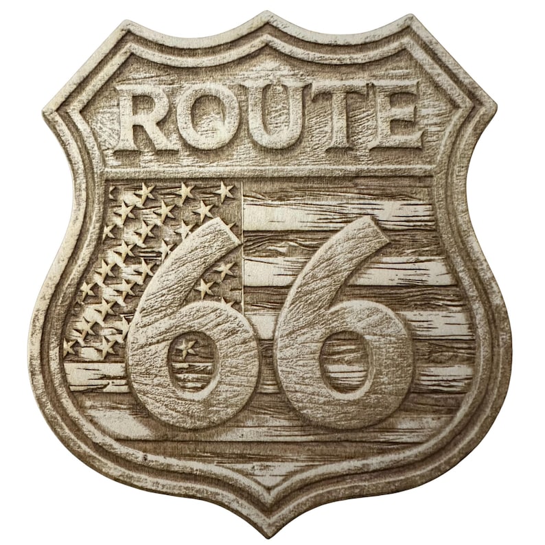 Rustic Route 66 American Flag Wall Plaque – 3D Illusion Decor - Etsy