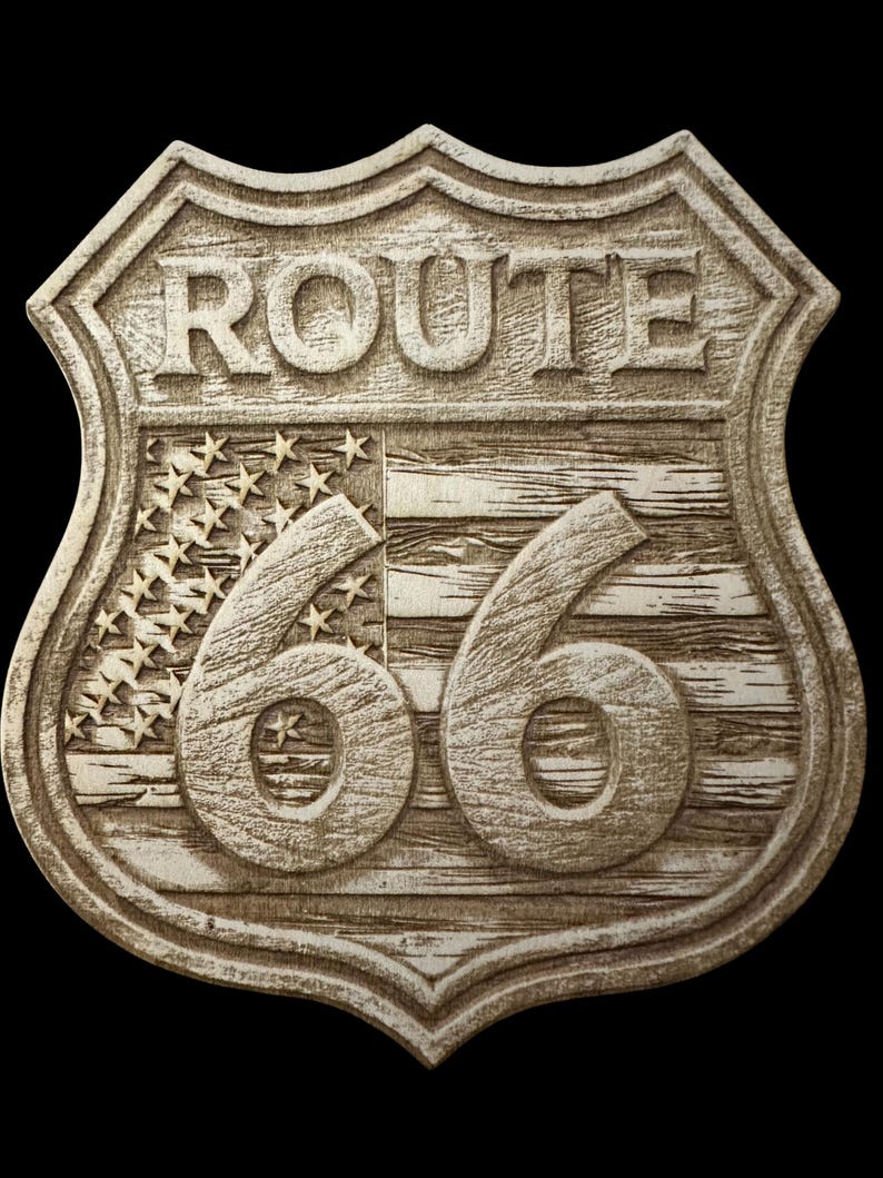 Rustic Route 66 American Flag Wall Plaque – 3D Illusion Decor - Etsy