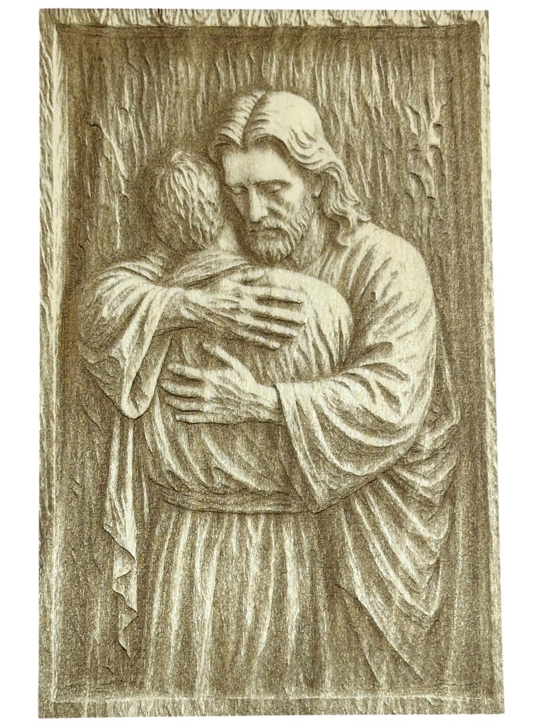 Jesus Embrace Engraved Wall Art | Handmade Christian Decor - Etsy UK