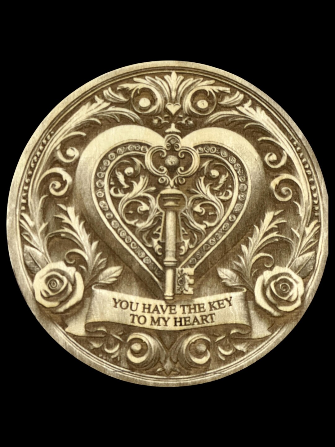 Laser Engraved Heart & Key Wall Art | 3D Illusion Anniversary Gift - Etsy