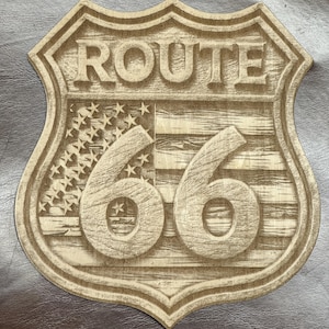 Rustic Route 66 American Flag Wall Plaque – 3D Illusion Decor - Etsy