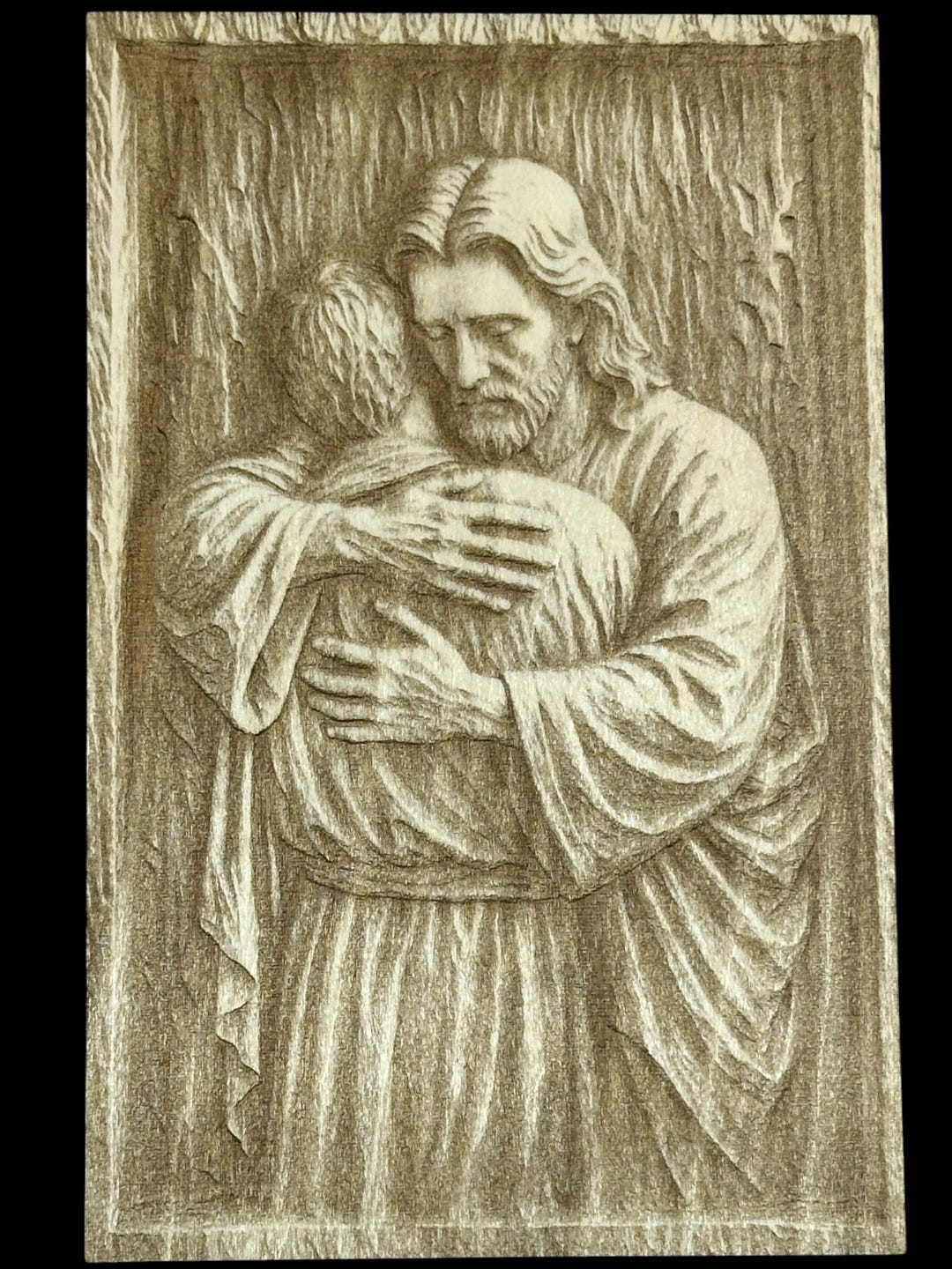 Jesus Embrace Engraved Wall Art | Handmade Christian Decor - Etsy UK