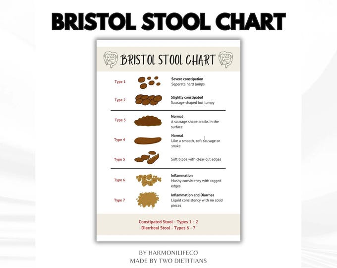Bristol Stool Chart Digestive Health Tracker Healthy Poop Bowel ...