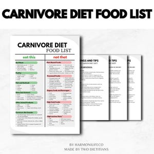 Carnivore Diet Food List Pdf High Protein Diet All Meat Low Carb Diet ...