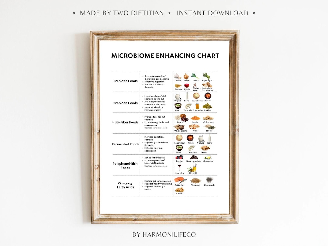 Microbiome Enhancing Food Chart Optimize Your Gut Health Digestive ...