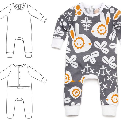 Baby One-piece Sewing Pattern // Pdf Download // Preemie to 3T - Etsy