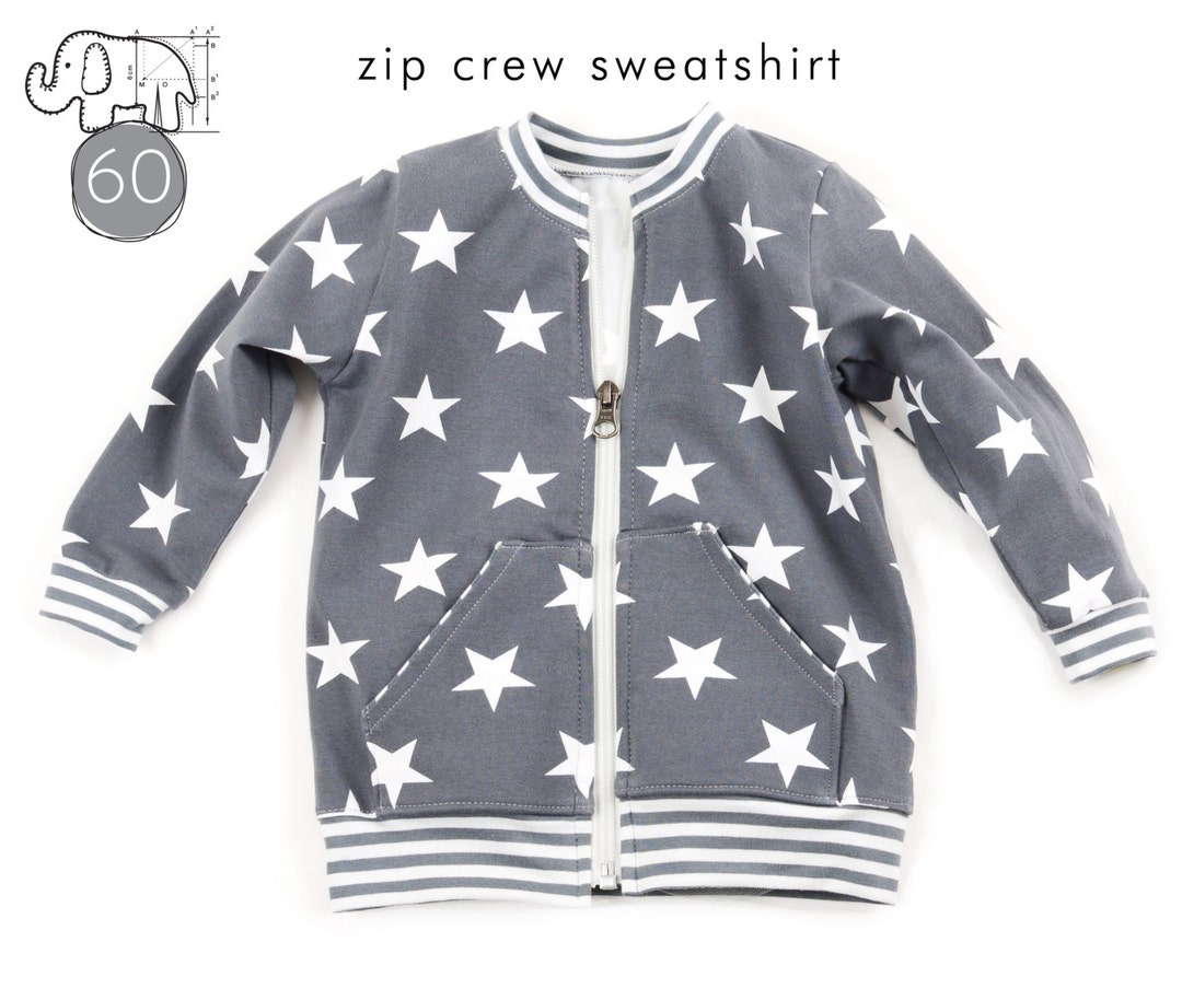 Zipper Crew Neck Sweatshirt Pattern // Instant Download // - Etsy
