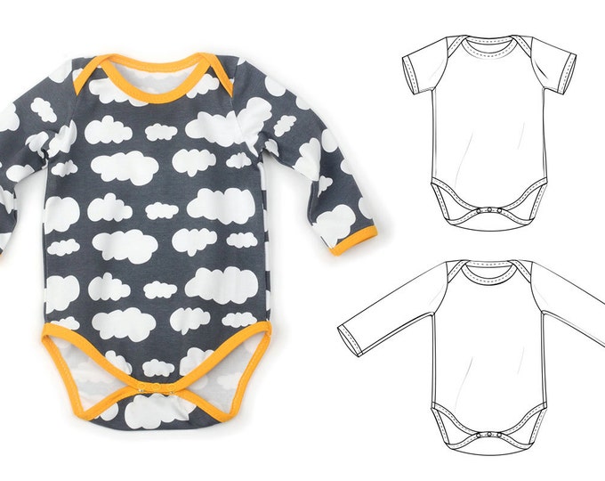 Bodysuit Sewing Pattern Pdf // Long and Short Sleeve // Sizes Preemie ...
