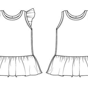 Flutter Sleeve Dress Pattern // Girls Dress Sewing Patttern // - Etsy