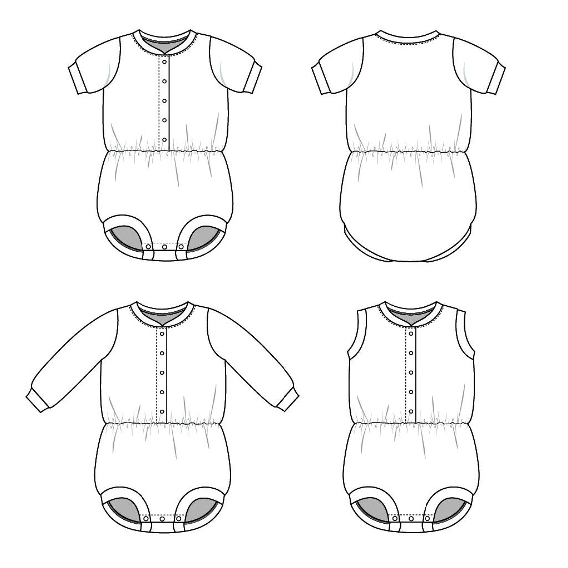 Retro Romper Sewing Pattern Pdf Download Instant Delivery | Etsy