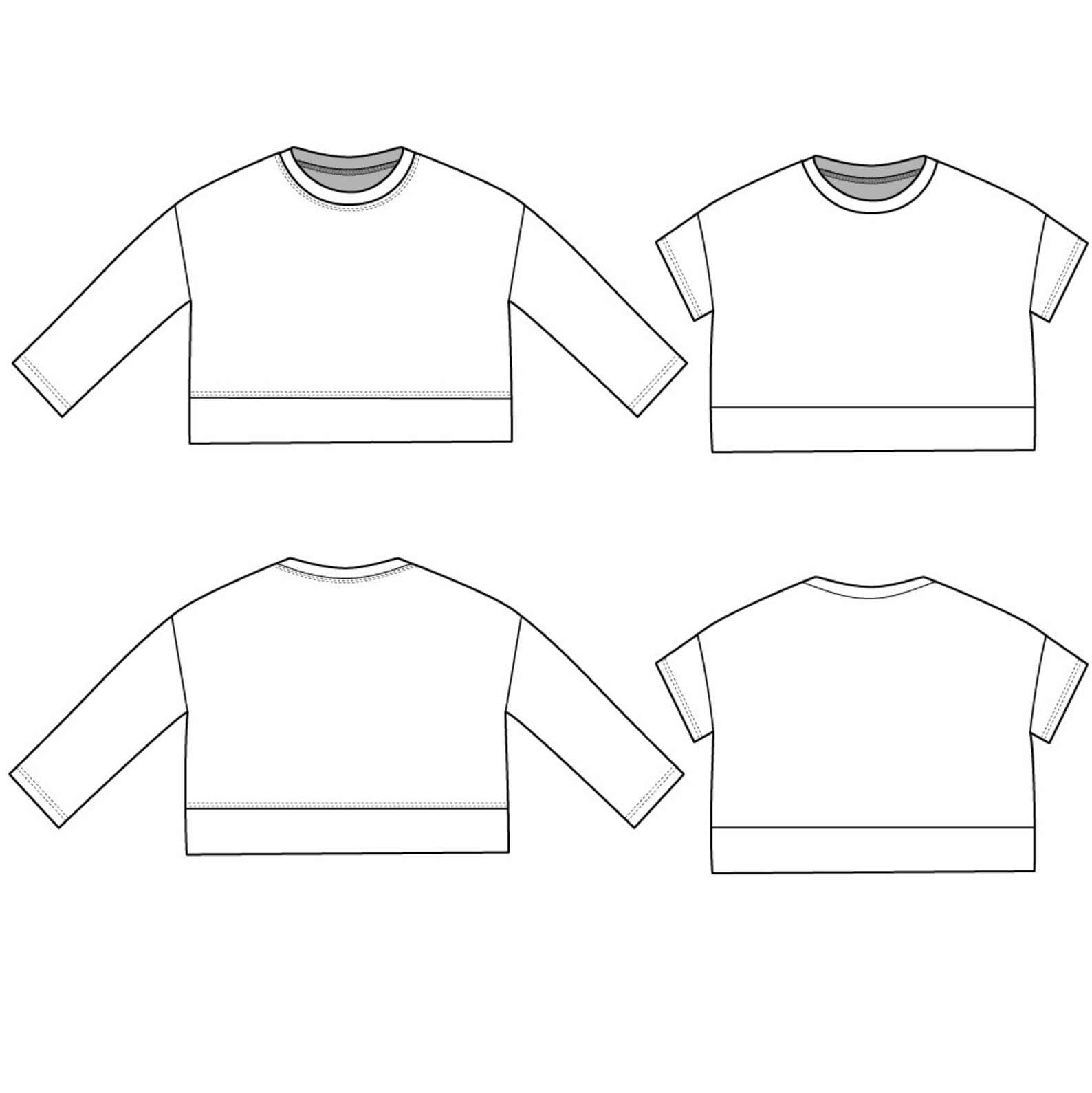 Cropped Sweatshirt Sewing Pattern Pdf Download Photo - Etsy