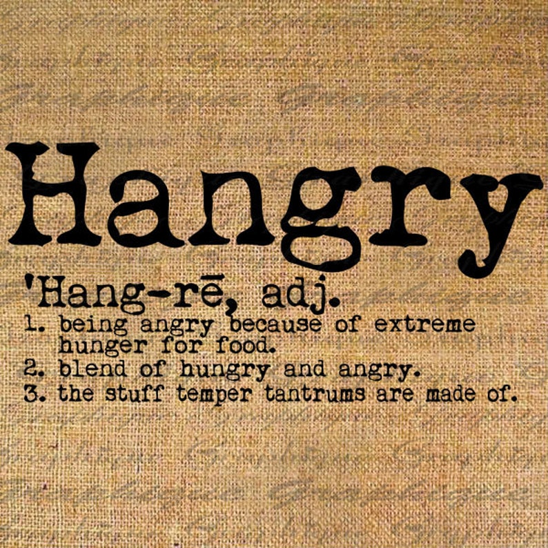 Definition HANGRY Blend Hungry Angry Text Typography Words - Etsy