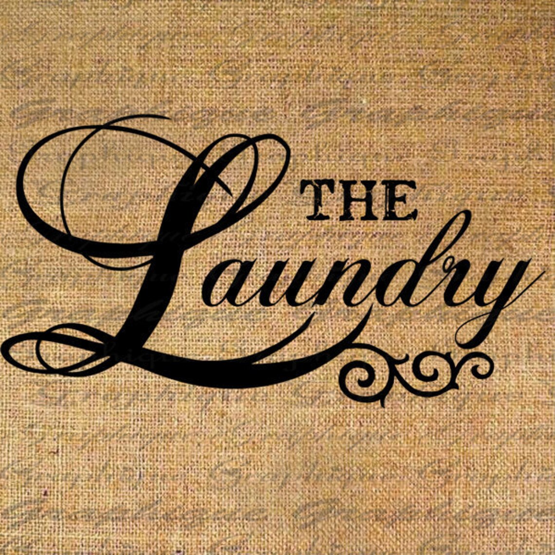 The LAUNDRY Sign Text Script Digital Collage Sheet Download | Etsy