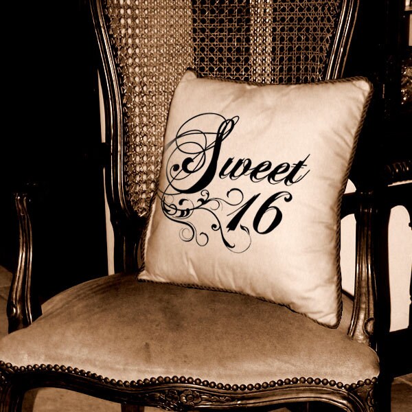 SWEET 16 Text Typography Calligraphy Words Digital Image | Etsy