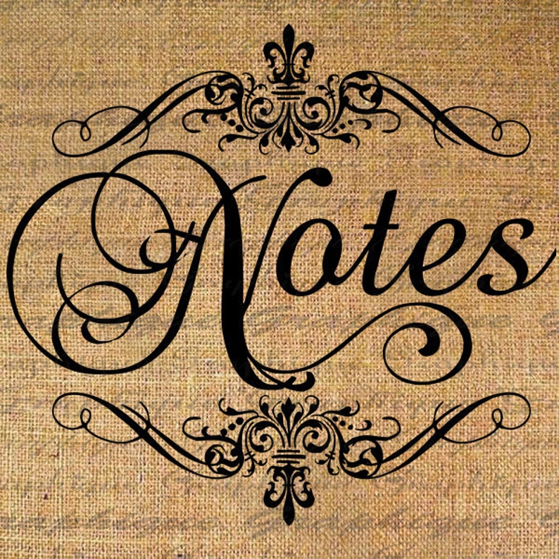 Notes in Frame Script Text Typography Word Digital Image - Etsy